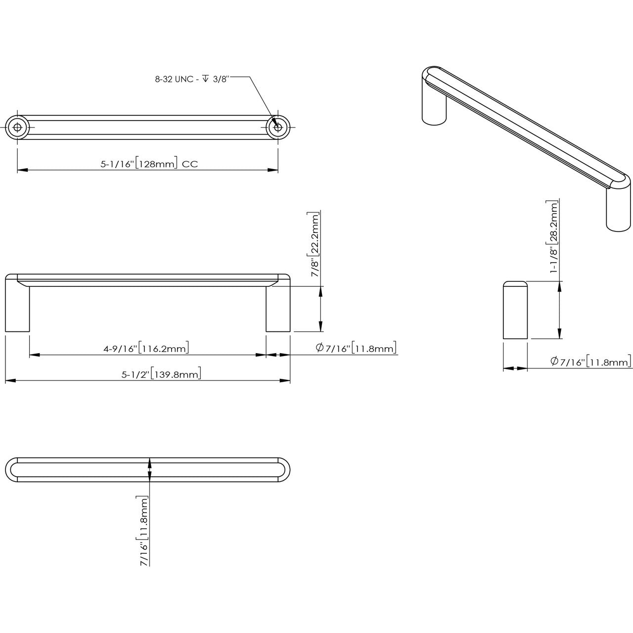 Elements 105-128SBZ: 128mm cc Gibson Cabinet Pull - Satin Bronze – KnobDeco